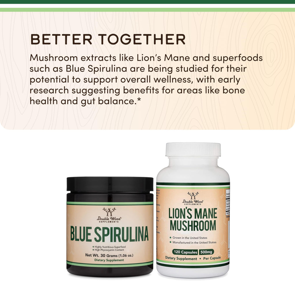 organic spirulina in no-mess jar