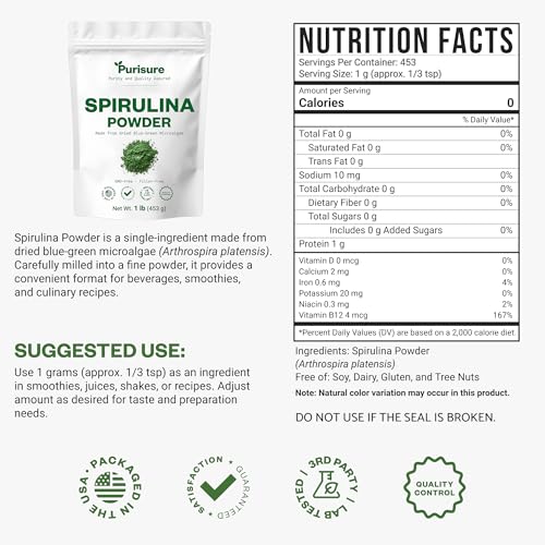 Organic spirulina powder for energy