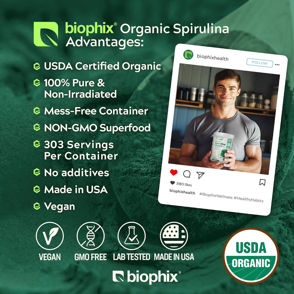 organic spirulina powder for energy