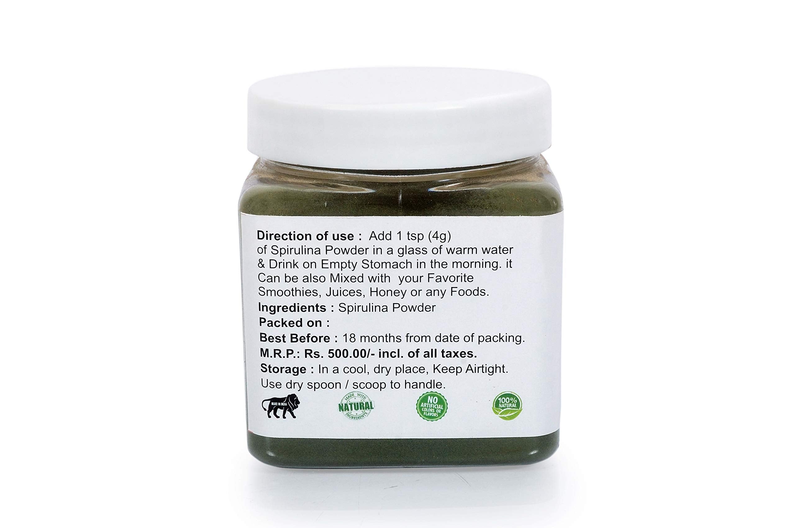 Organic spirulina powder for smoothies