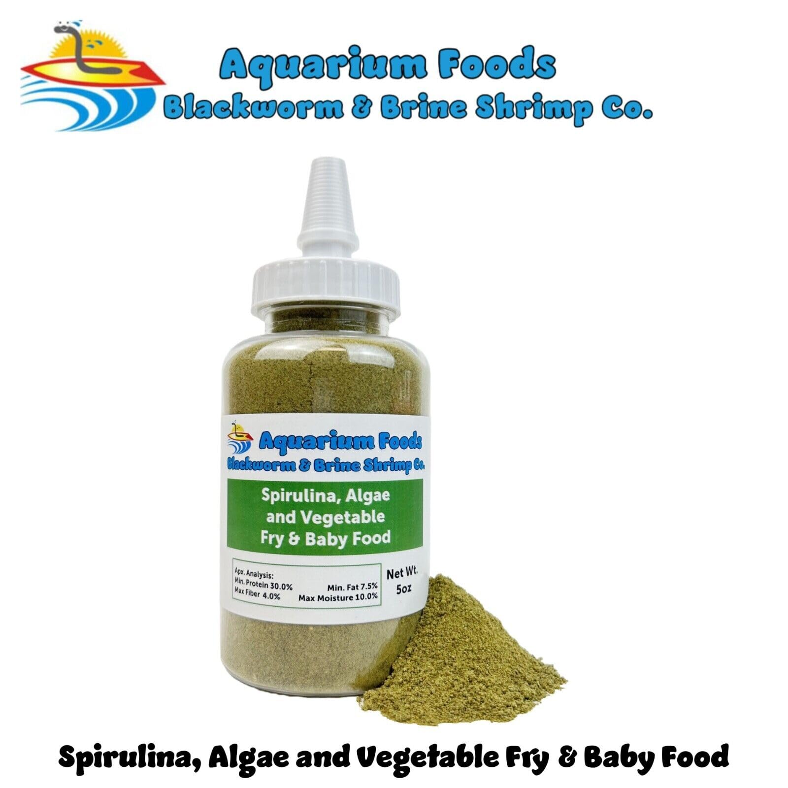 Organic spirulina powder in squeeze bottle