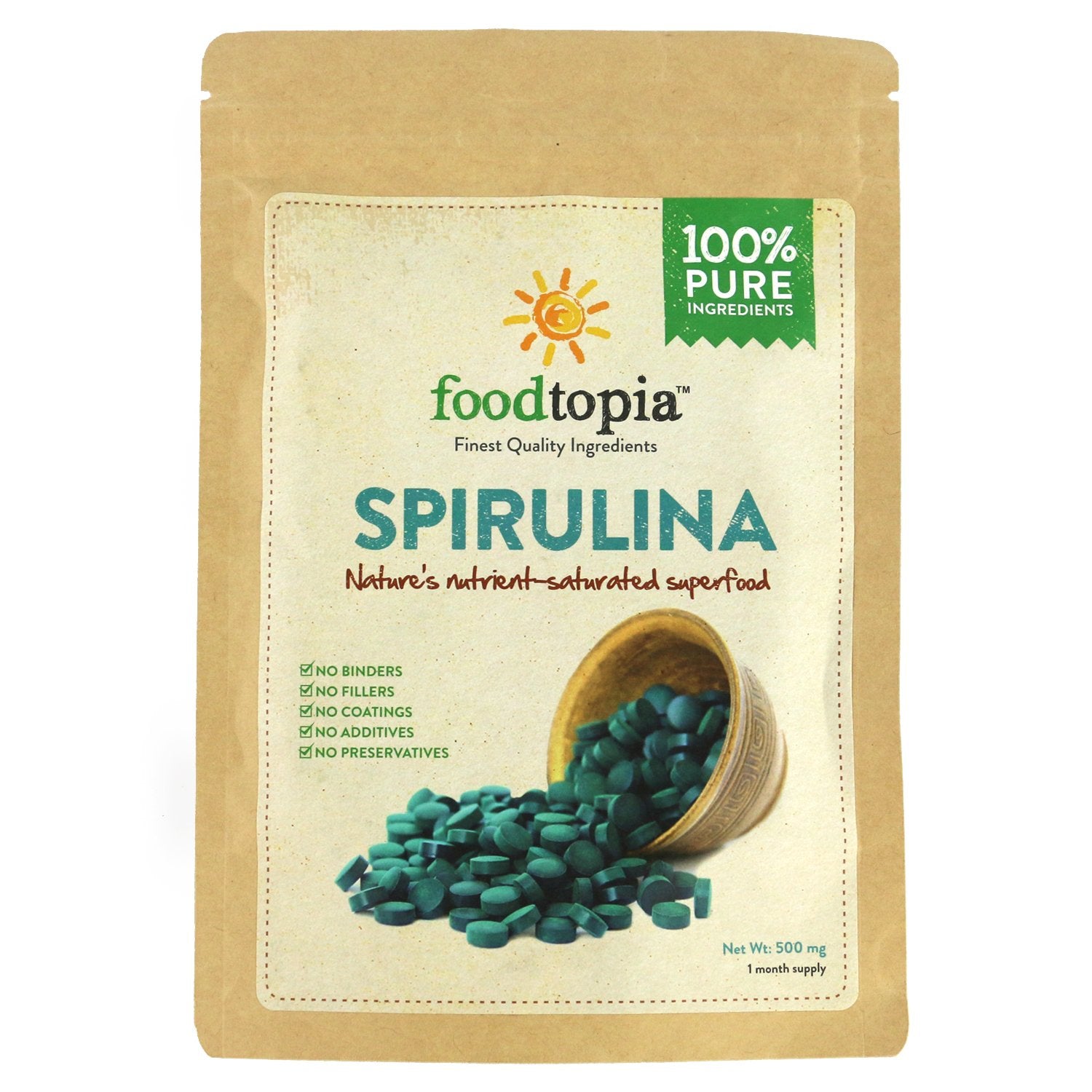 organic spirulina tablets for energy