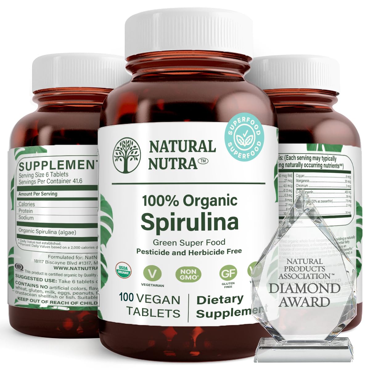 organic spirulina vegan tablets