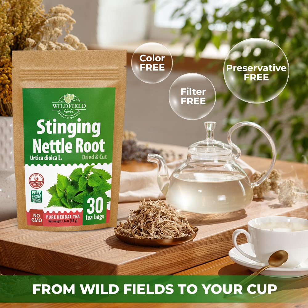 Organic stinging nettle tea infusion