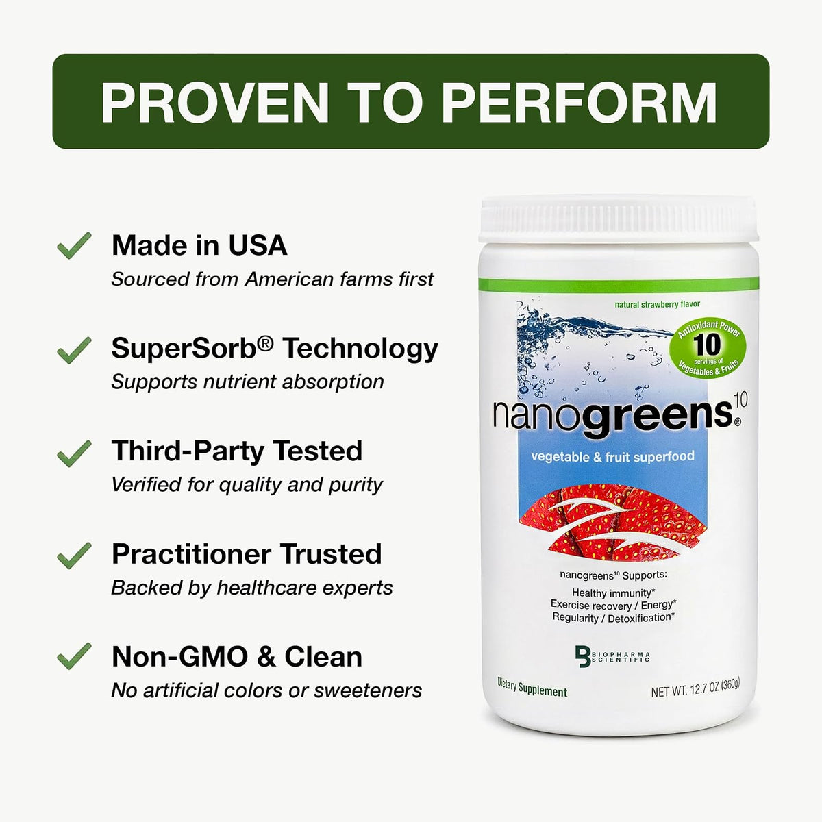organic strawberry flavoured greens powder