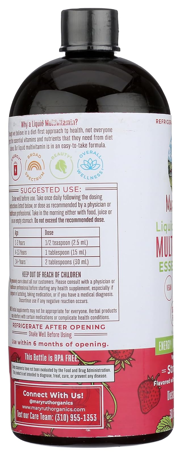 Organic strawberry liquid vitamins