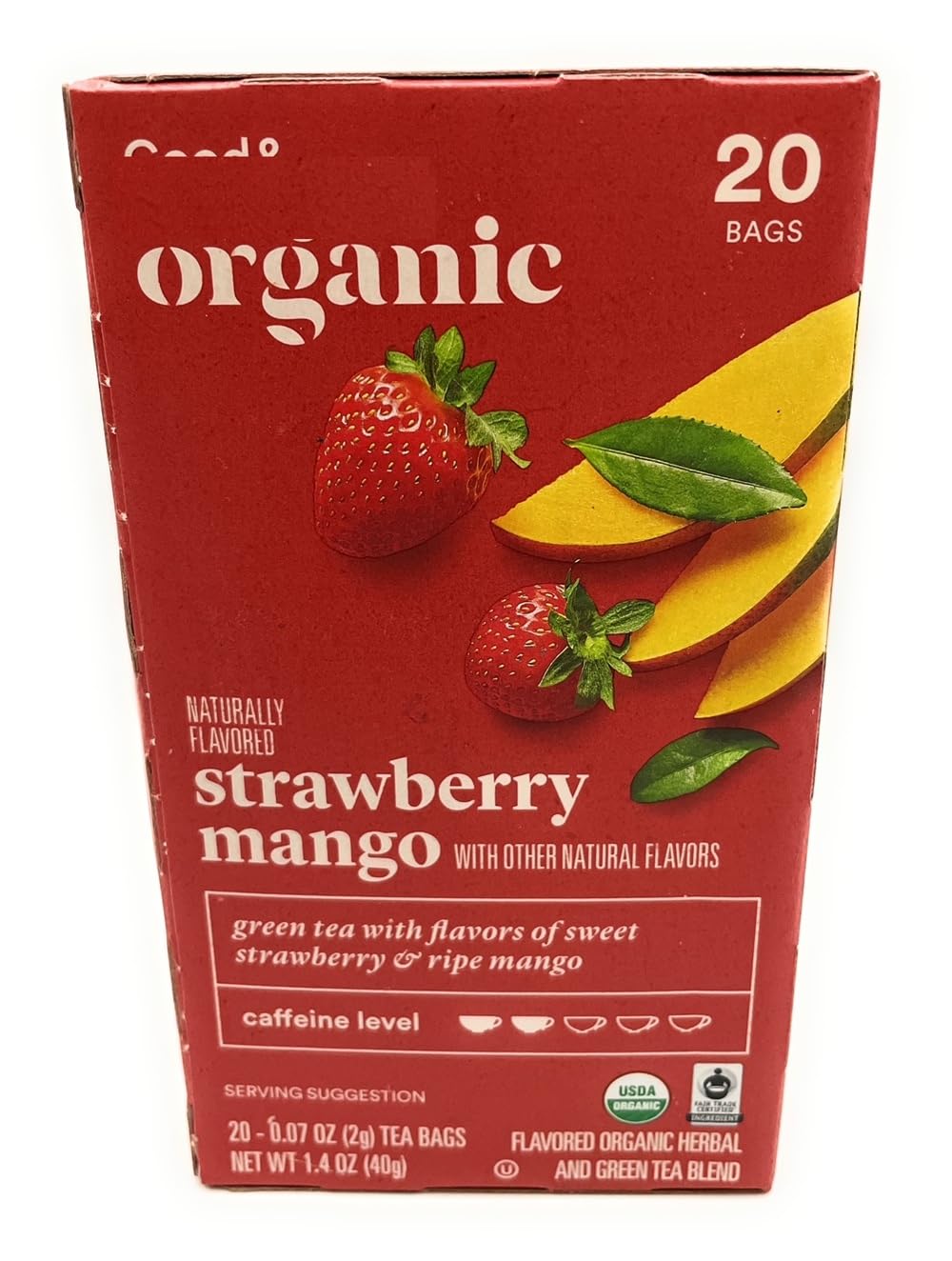 organic strawberry mango tea bags