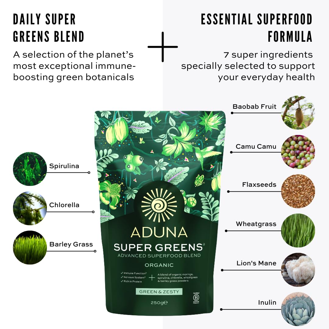organic super greens blend for energy