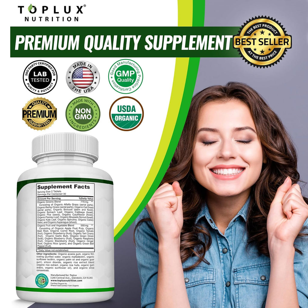 Organic Super Greens capsules for immune support