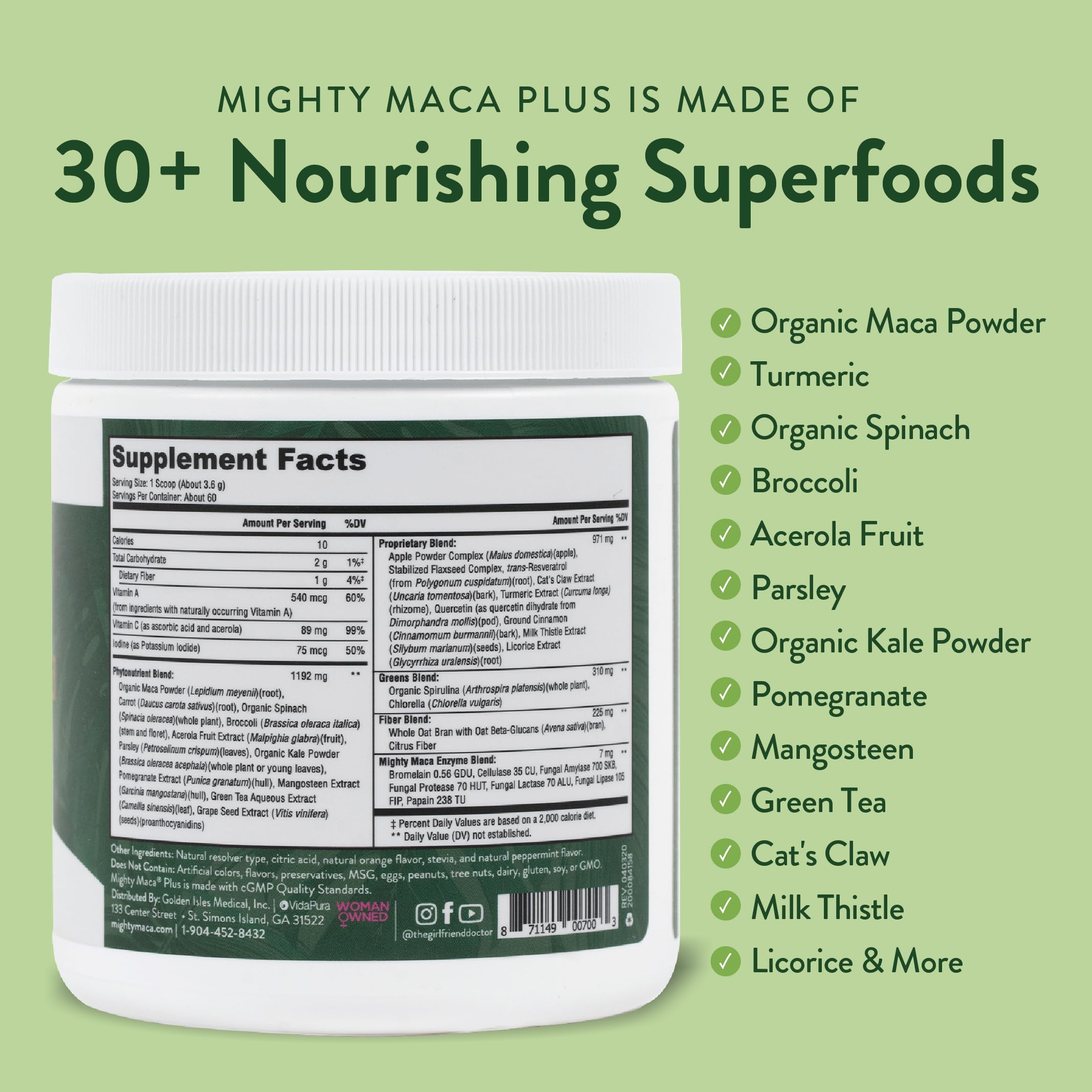 Organic superfood for active lifestyles