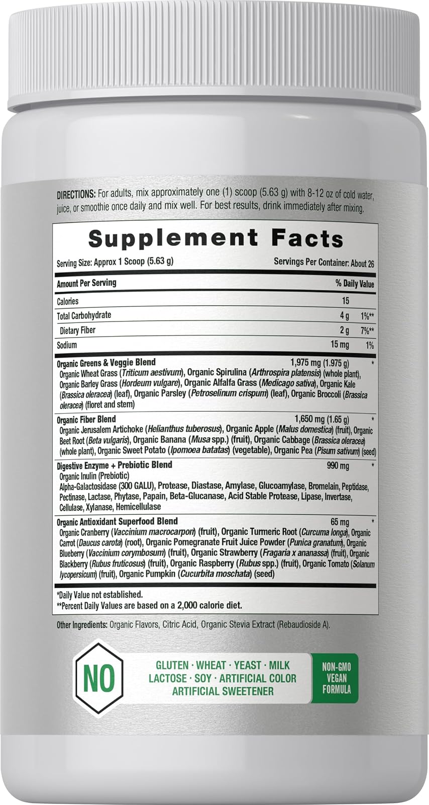 Organic superfood greens for smoothies