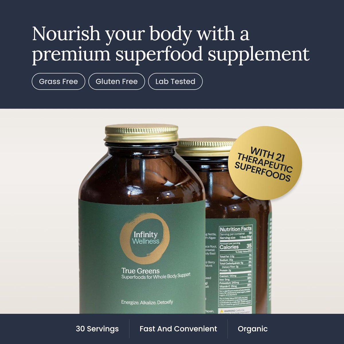 Organic superfood greens powders blend