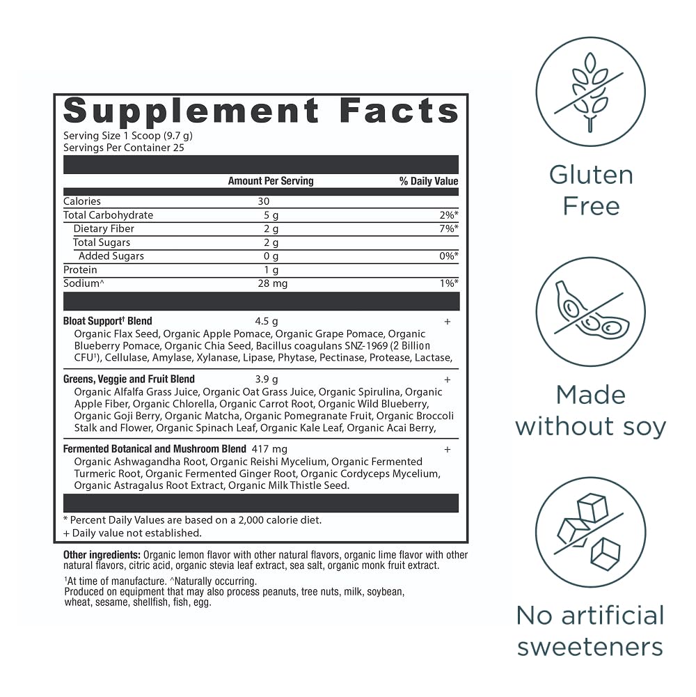 Organic SuperGreens for digestive health