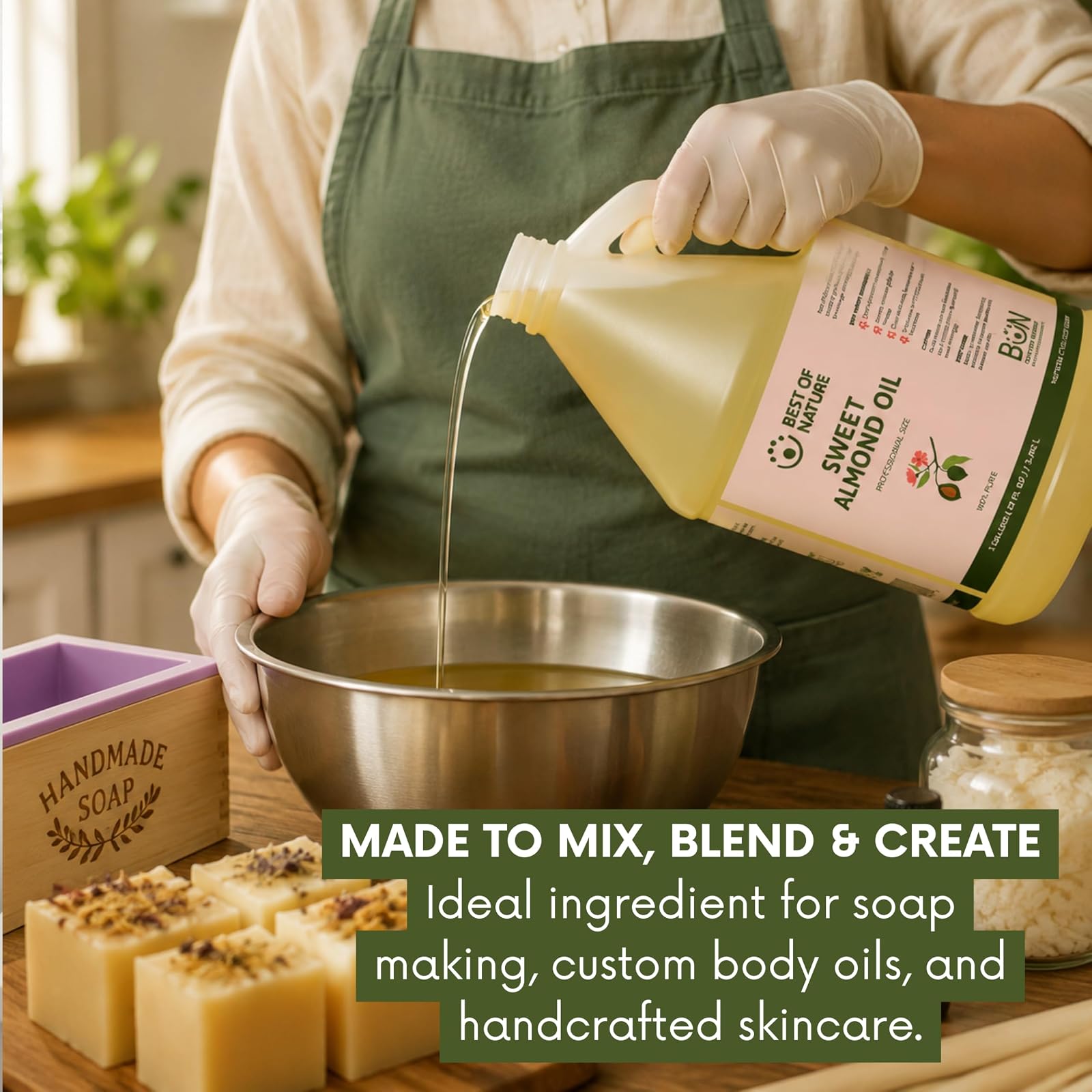 Organic sweet almond oil for skincare