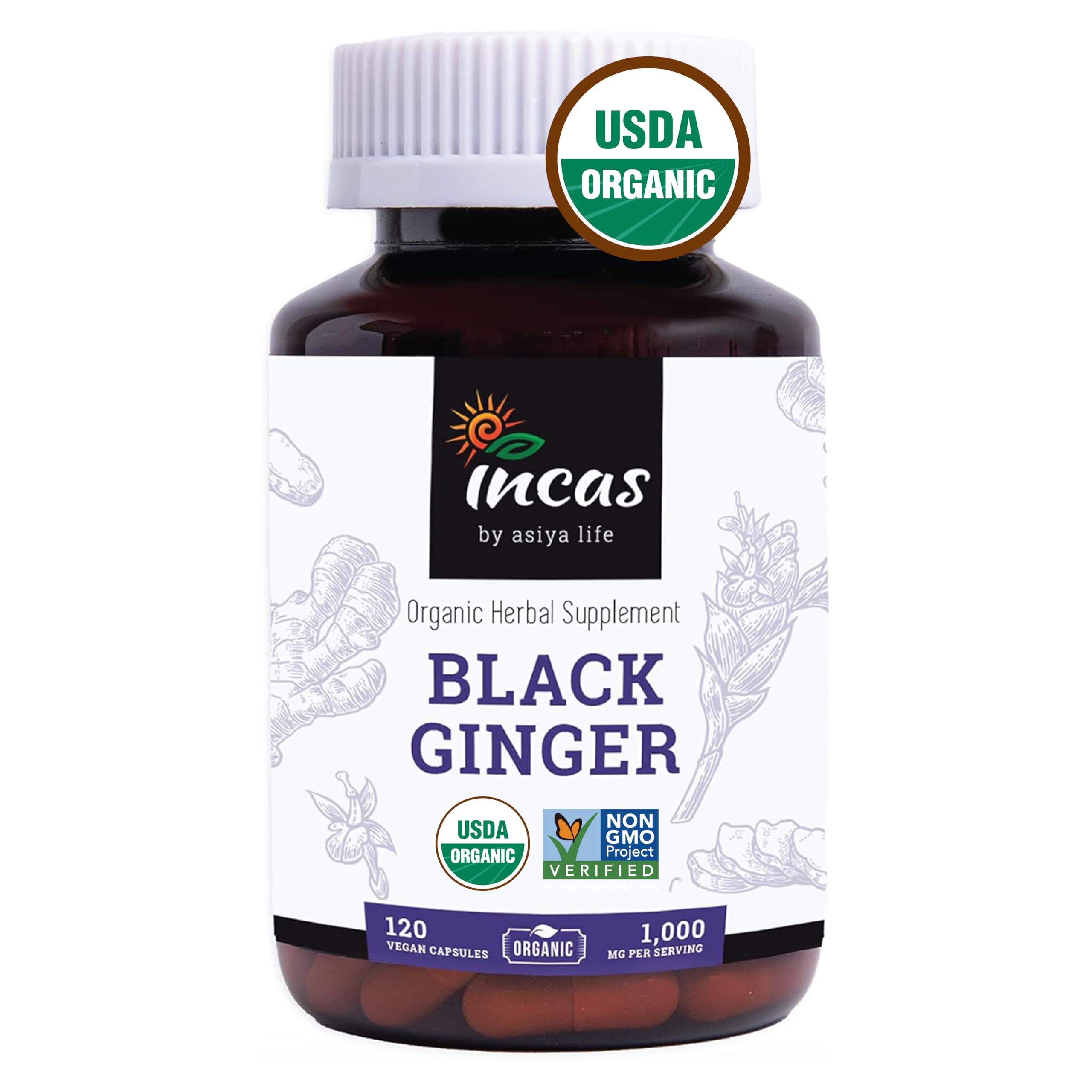 organic Thai black ginger capsules