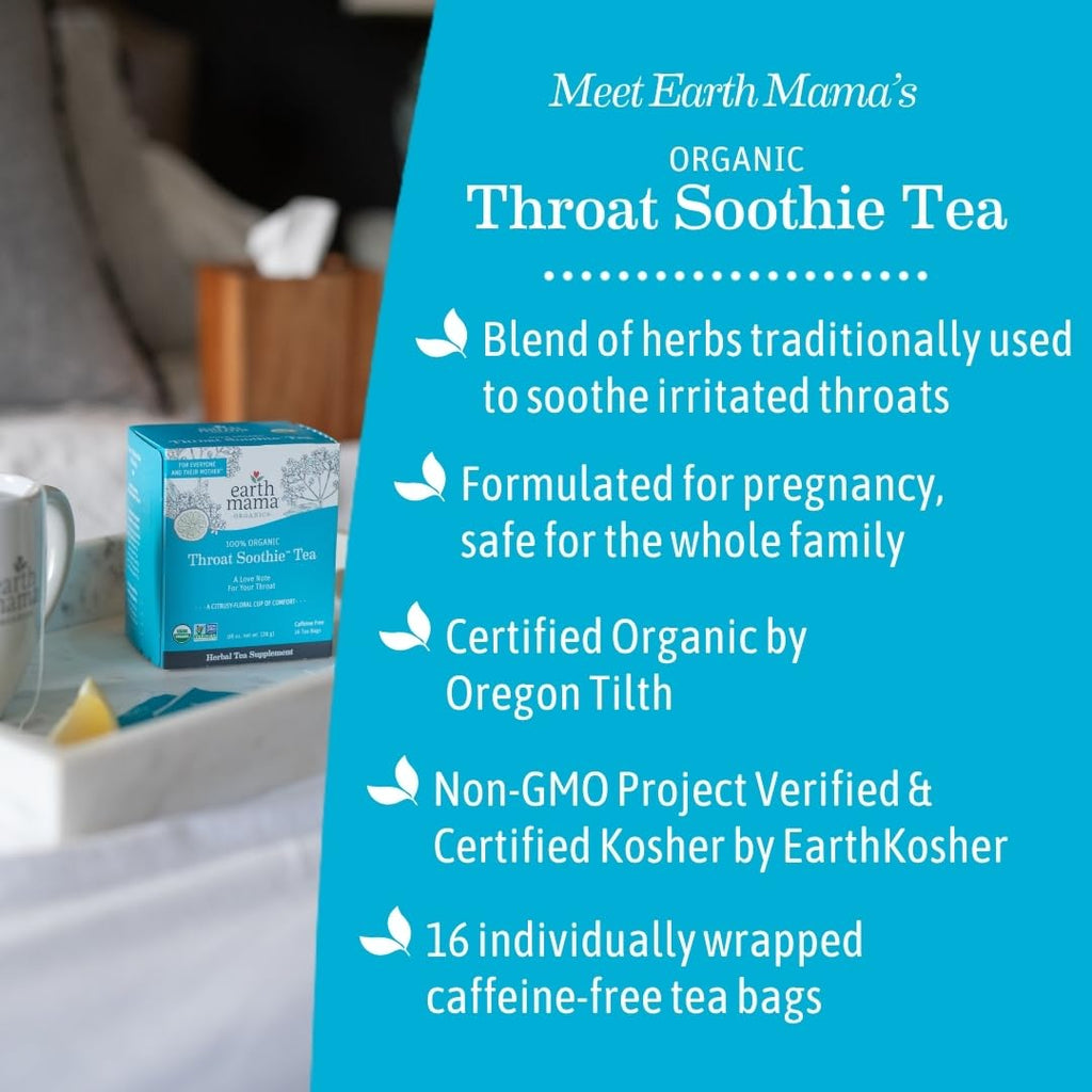 organic throat soothie tea with chamomile