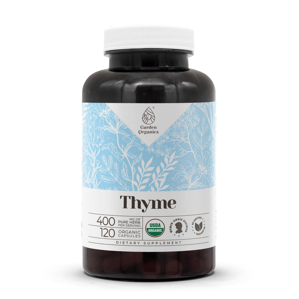 organic thyme herbal supplement capsules
