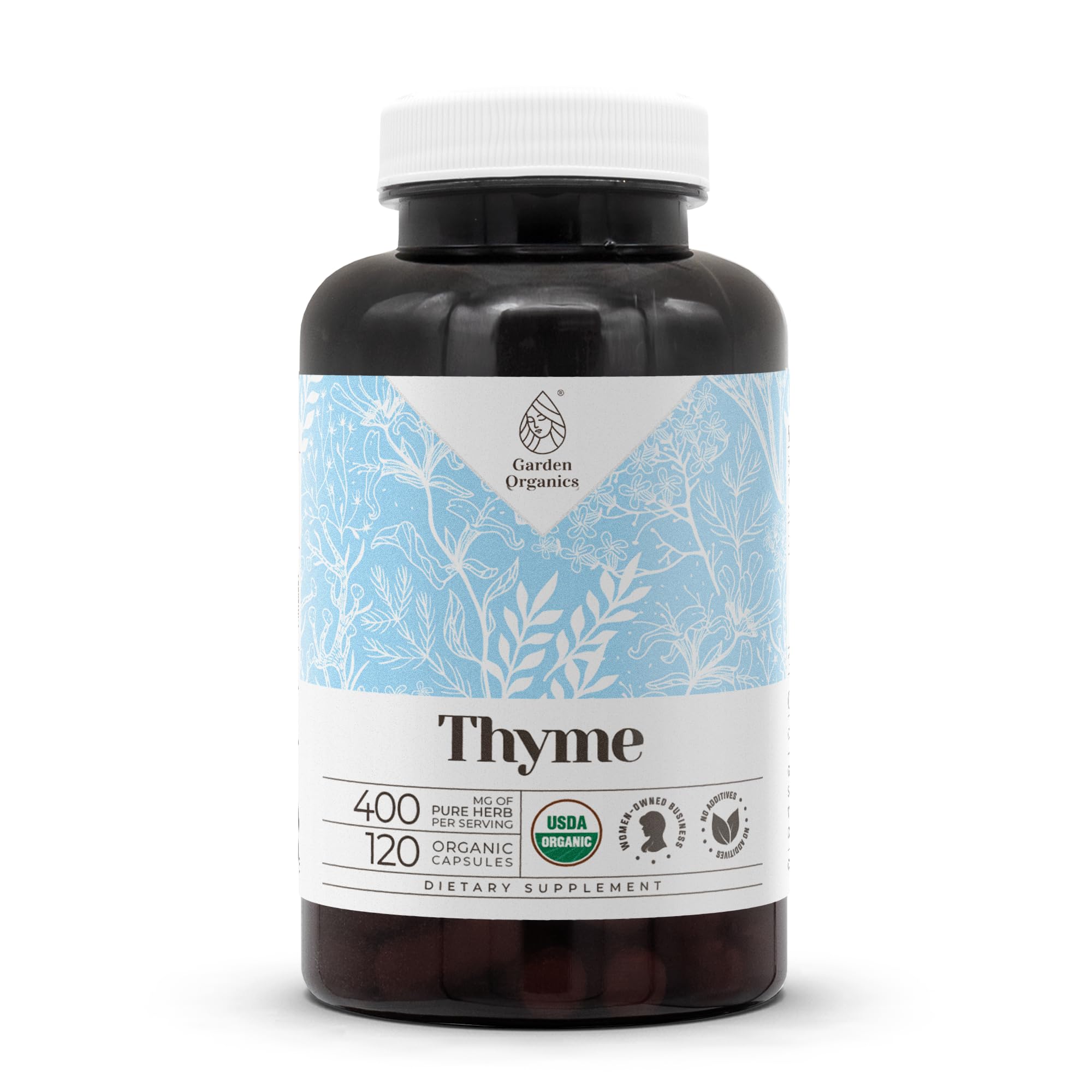 organic thyme herbal supplement capsules