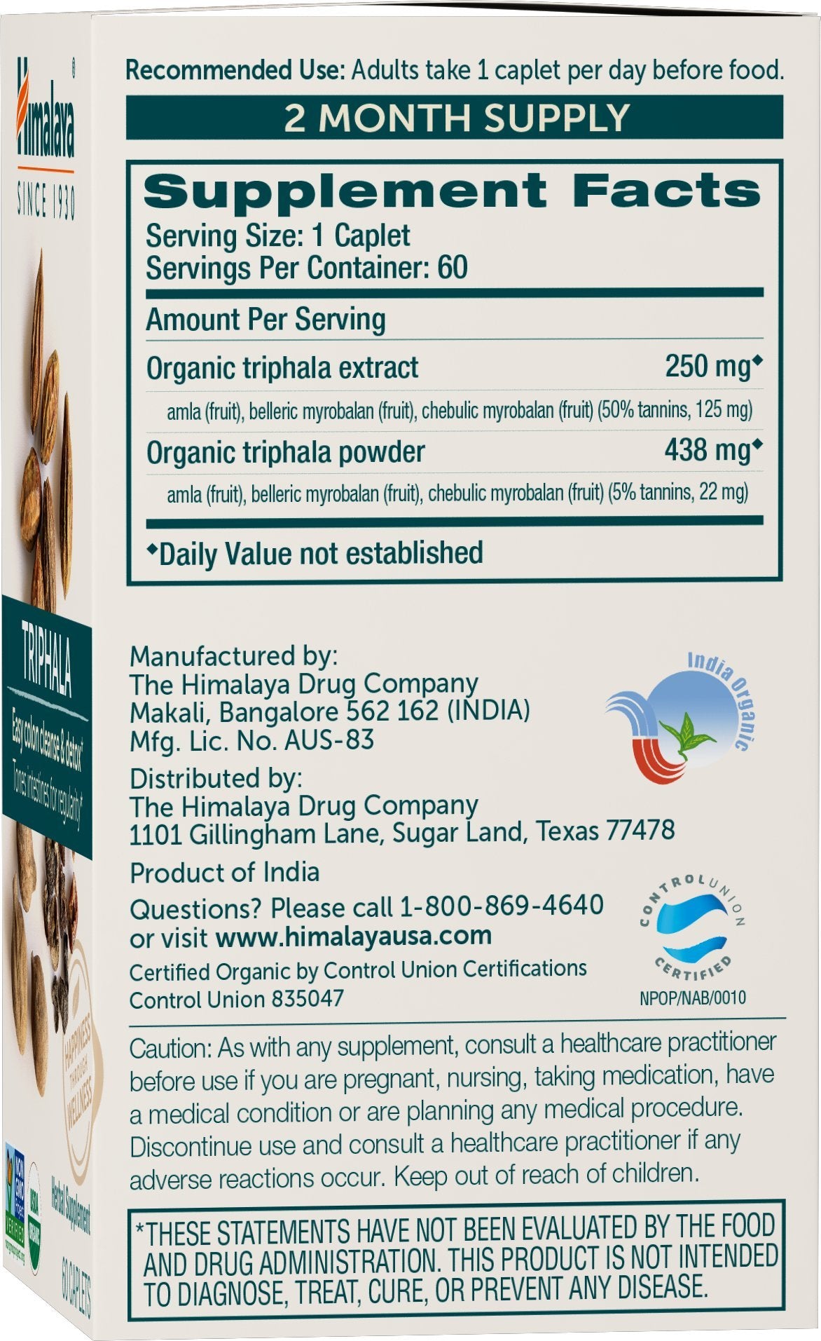 organic triphala for colon cleanse
