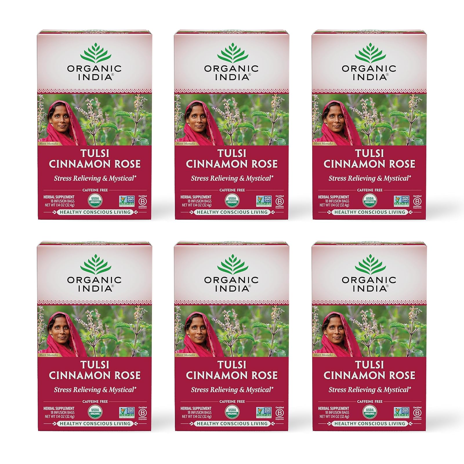 organic tulsi cinnamon rose tea bags