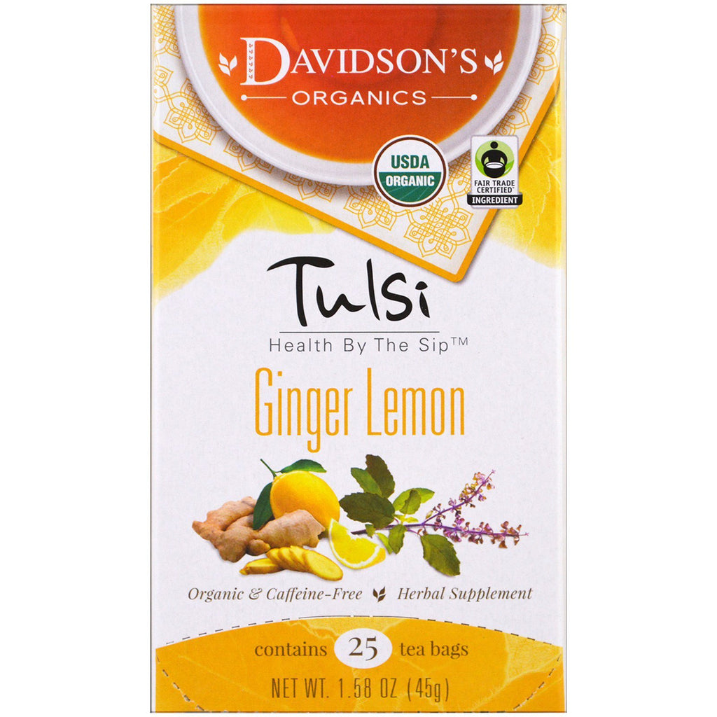 organic tulsi ginger lemon tea bags
