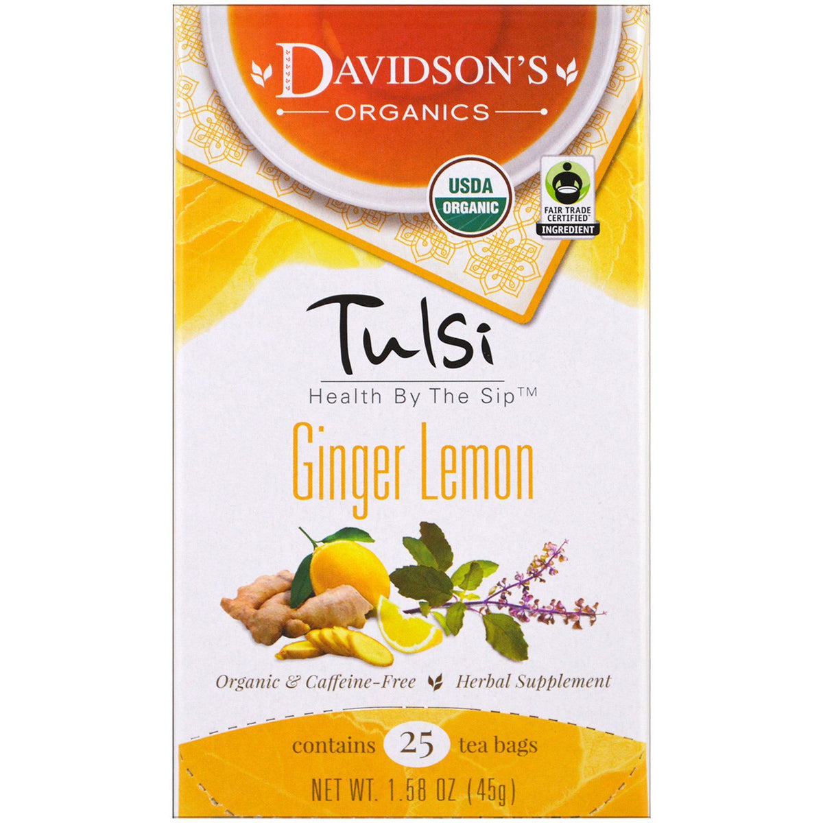 organic tulsi ginger lemon tea bags