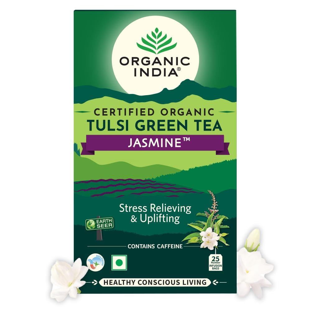 organic tulsi green jasmine tea bags