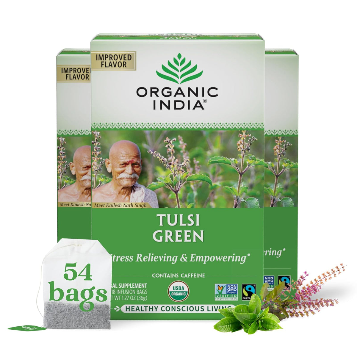 organic tulsi green tea bags