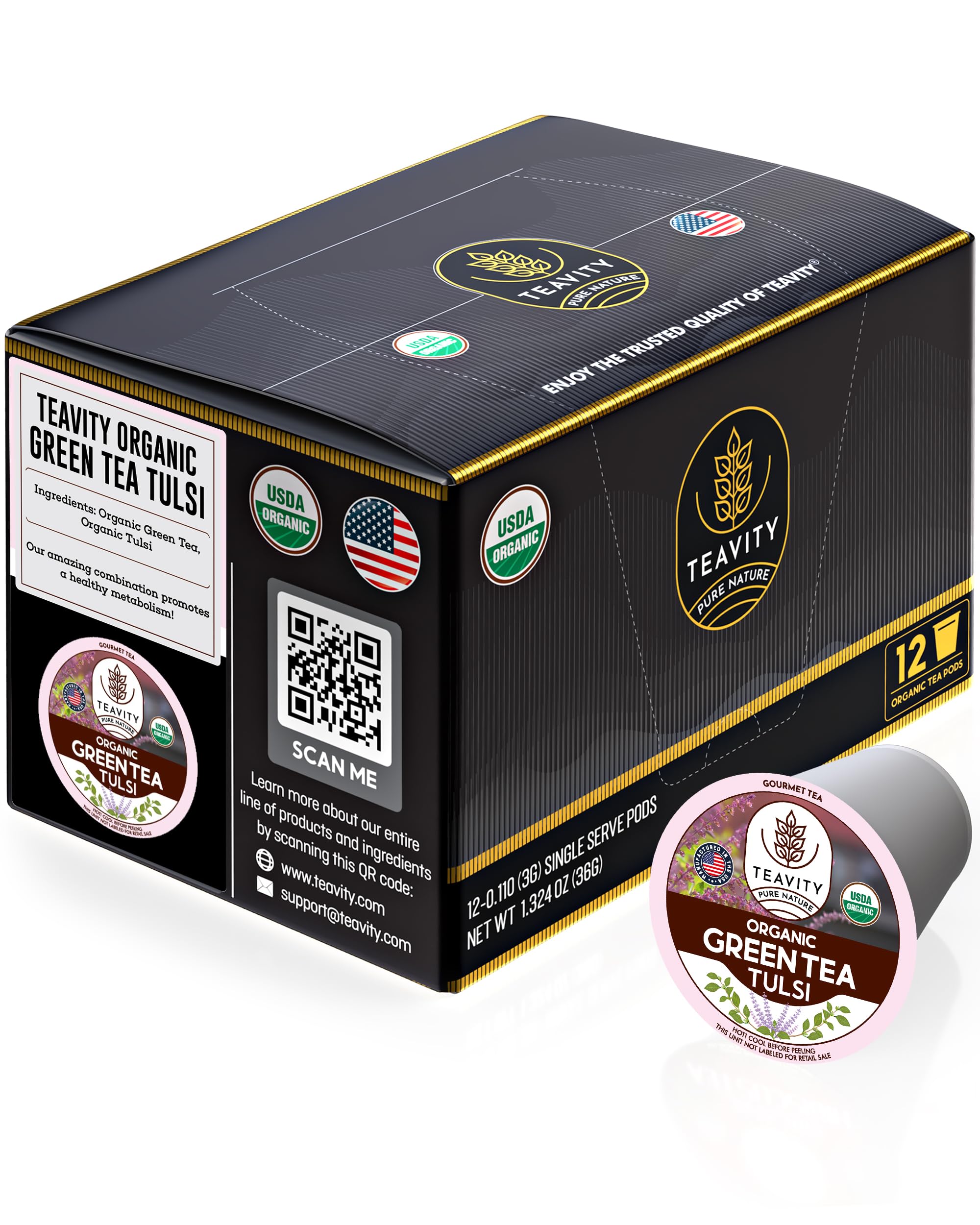 organic tulsi green tea pods