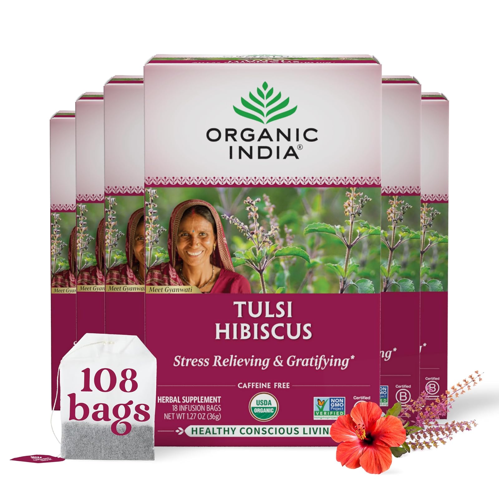 organic tulsi hibiscus herbal tea