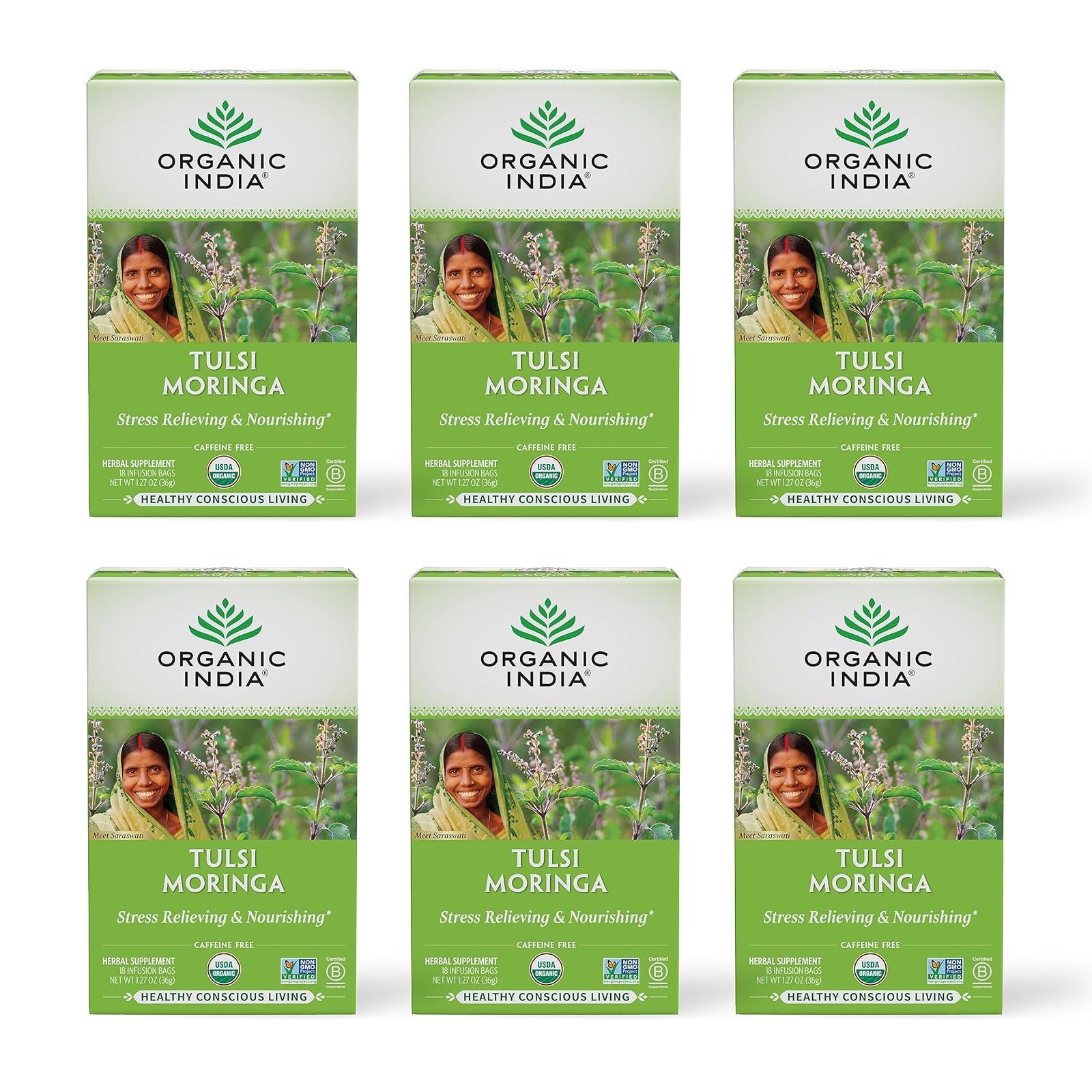 organic tulsi moringa herbal tea