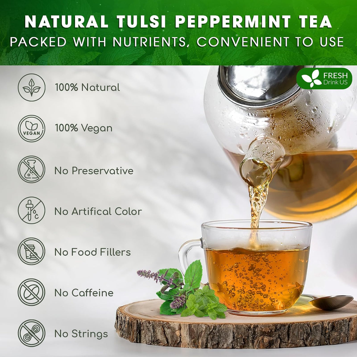 Organic tulsi peppermint tea blend