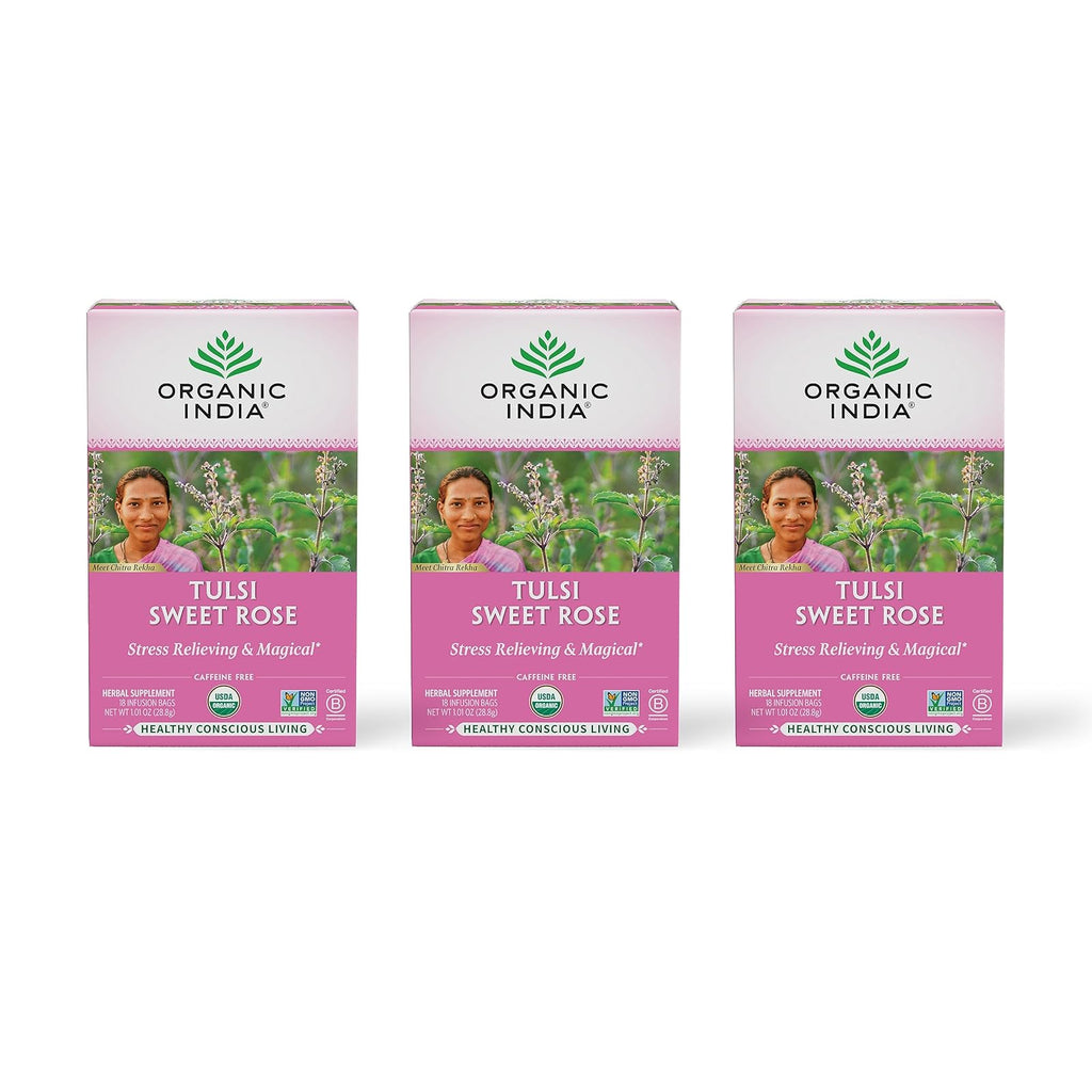 organic tulsi sweet rose herbal tea