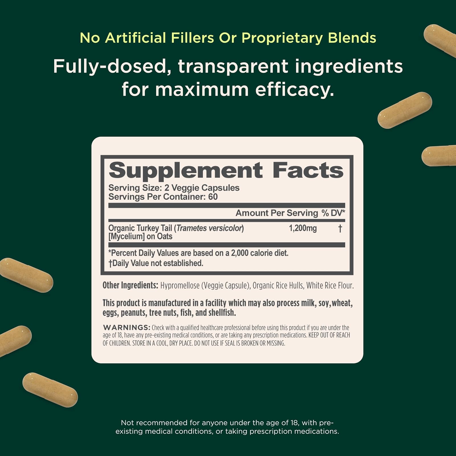 organic turkey tail veggie capsules