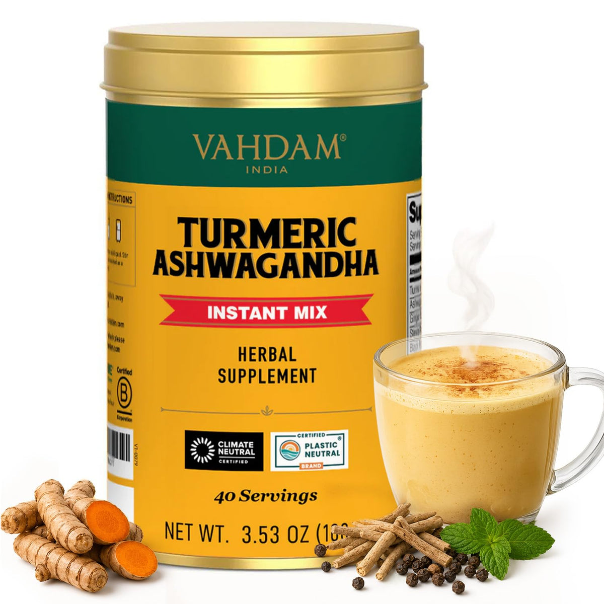 organic turmeric ashwagandha latte mix