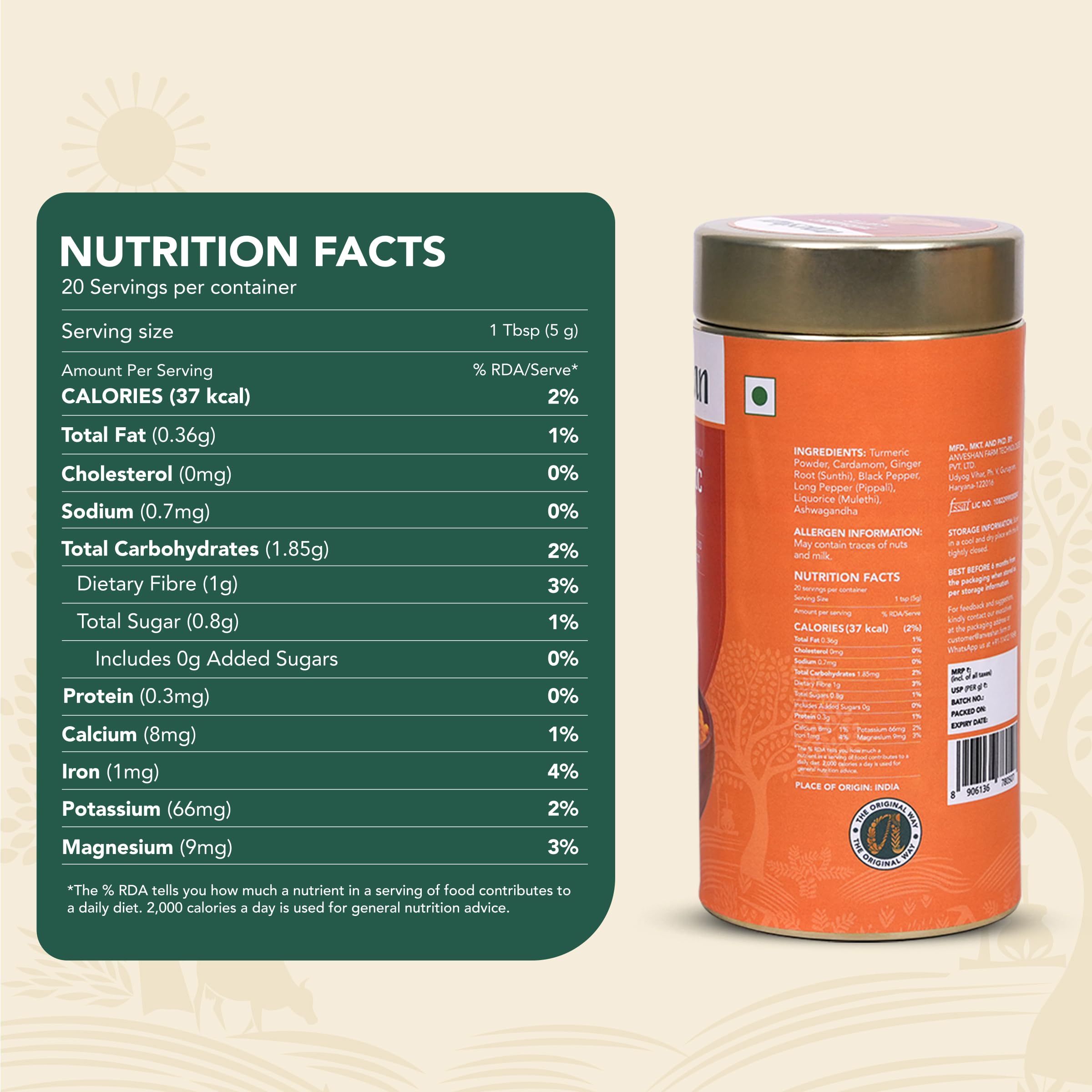 Organic turmeric blend for vitality