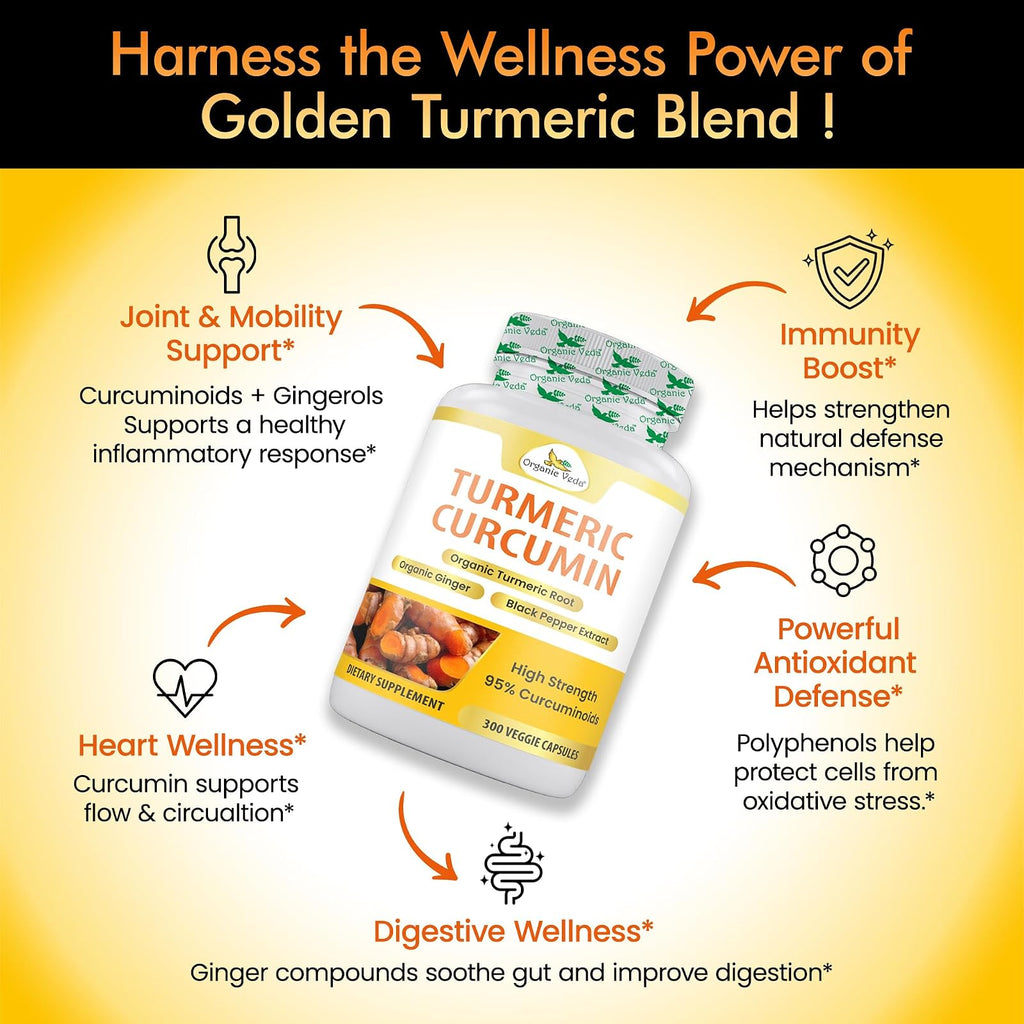 Organic turmeric capsules for inflammation relief