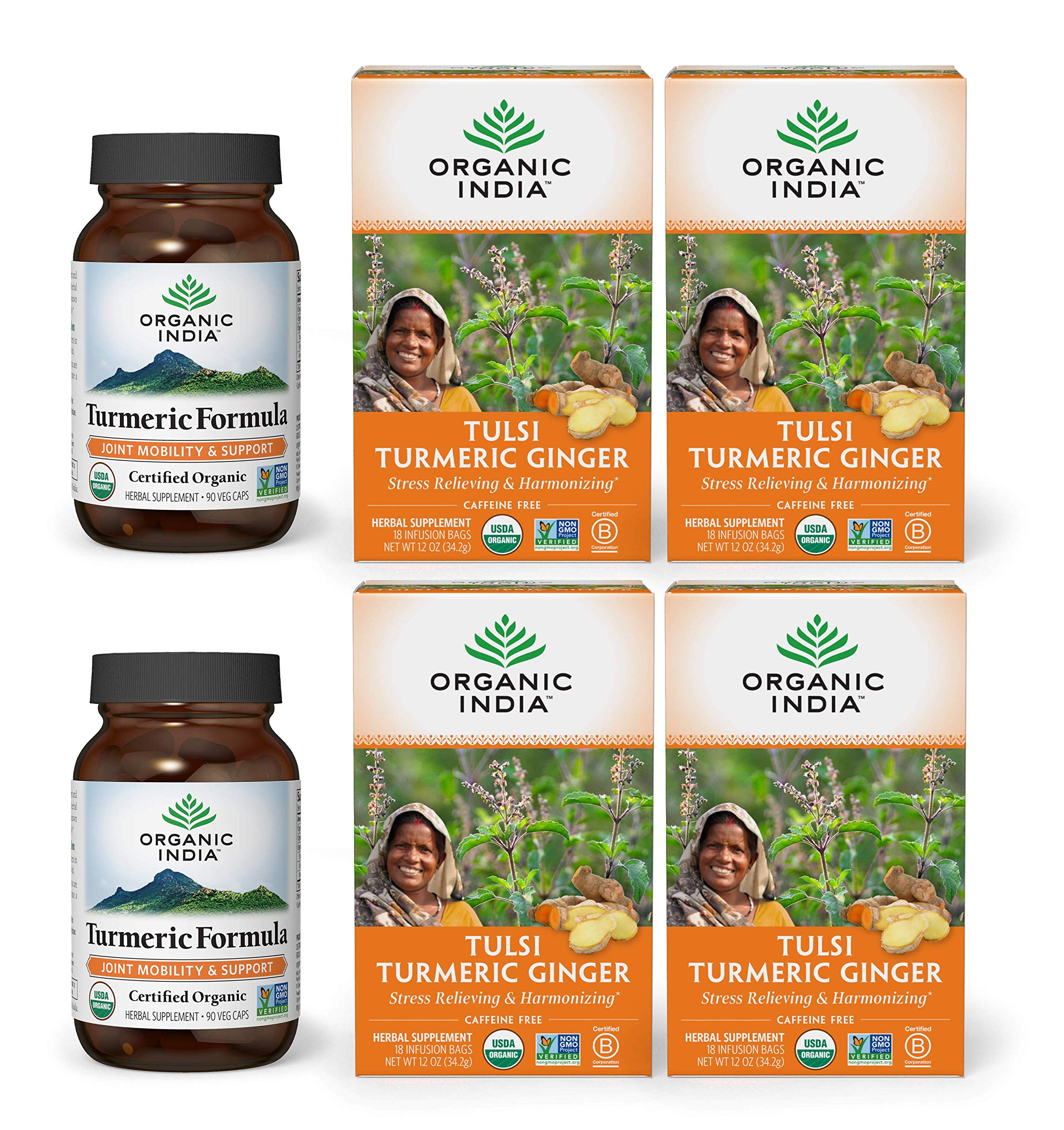 Organic turmeric curcumin capsules for wellness