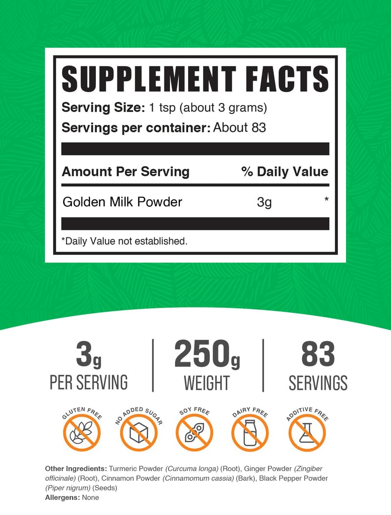 Organic turmeric curcumin drink mix