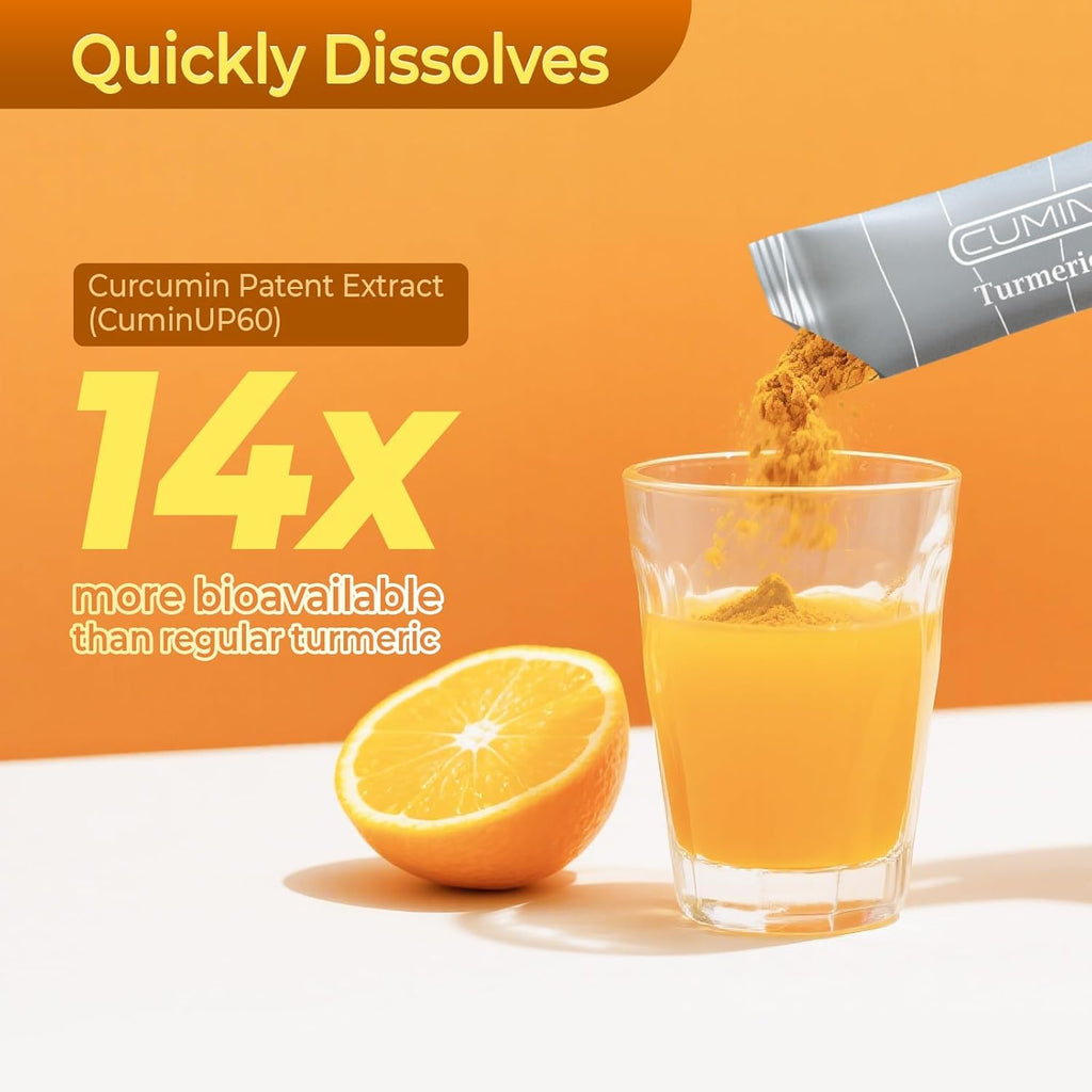 Organic turmeric curcumin powder packets