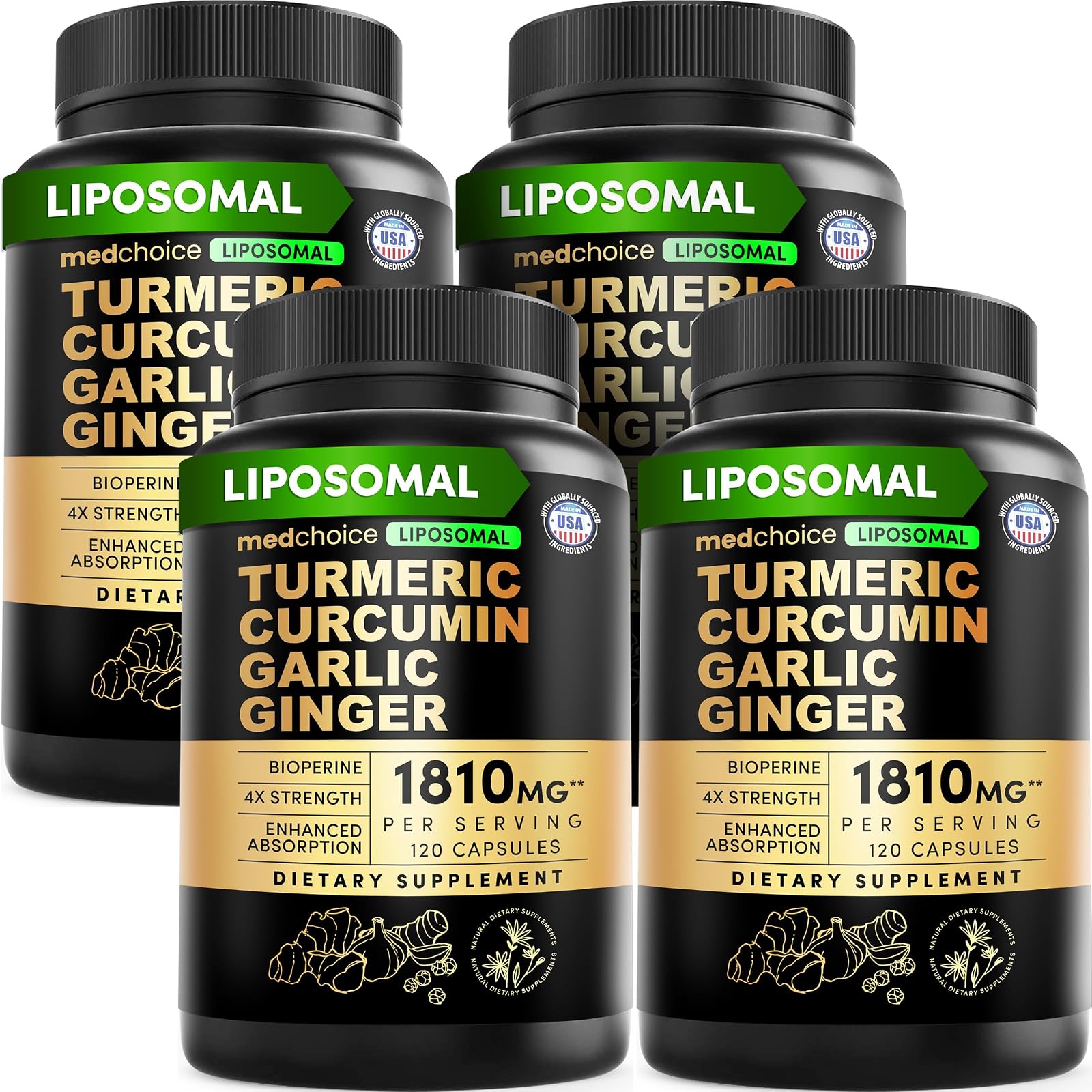 organic turmeric curcumin supplement pack