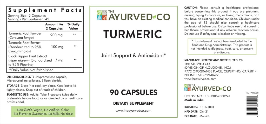 organic turmeric with black pepper