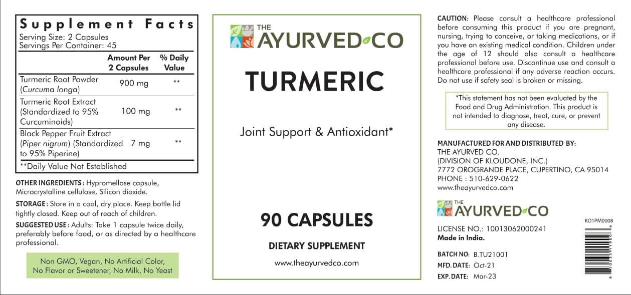 organic turmeric with black pepper