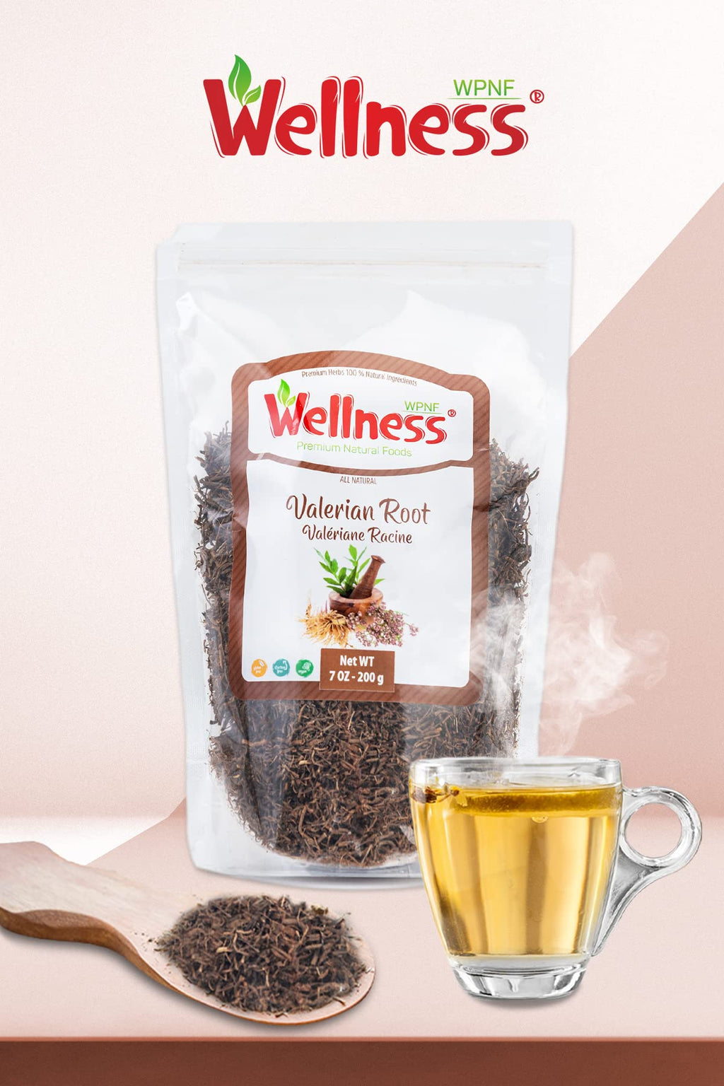 organic valerian root herbal infusion
