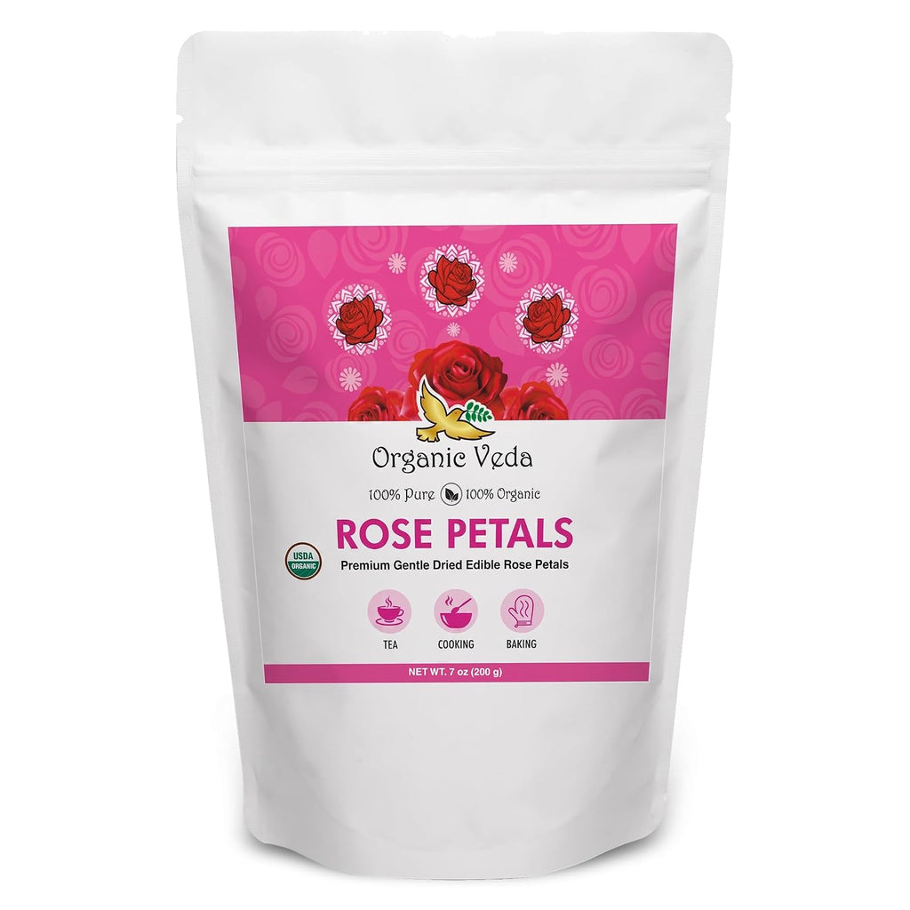 Organic Veda dried rose petals for tea