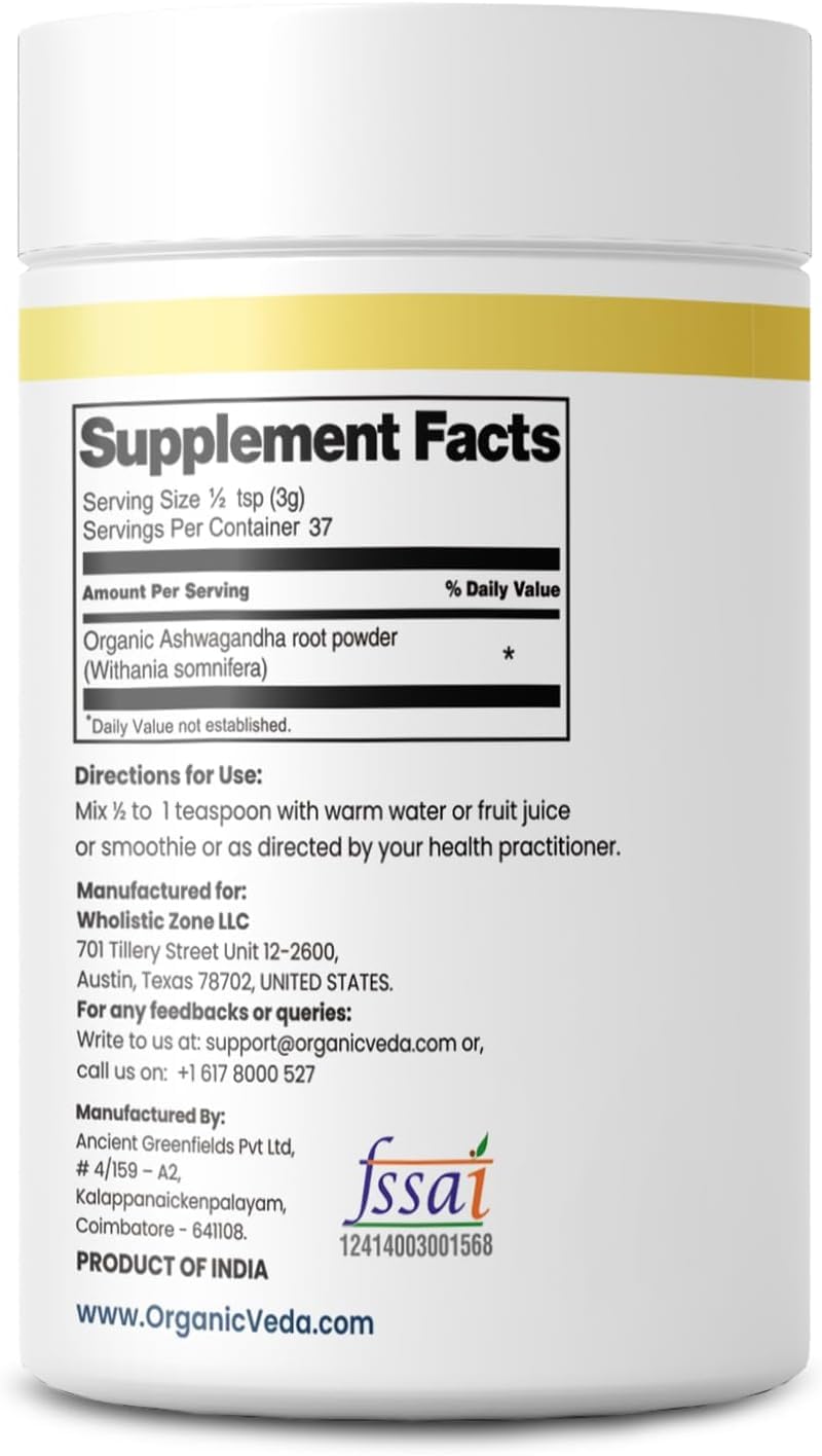 Organic Veda herbal supplement for energy