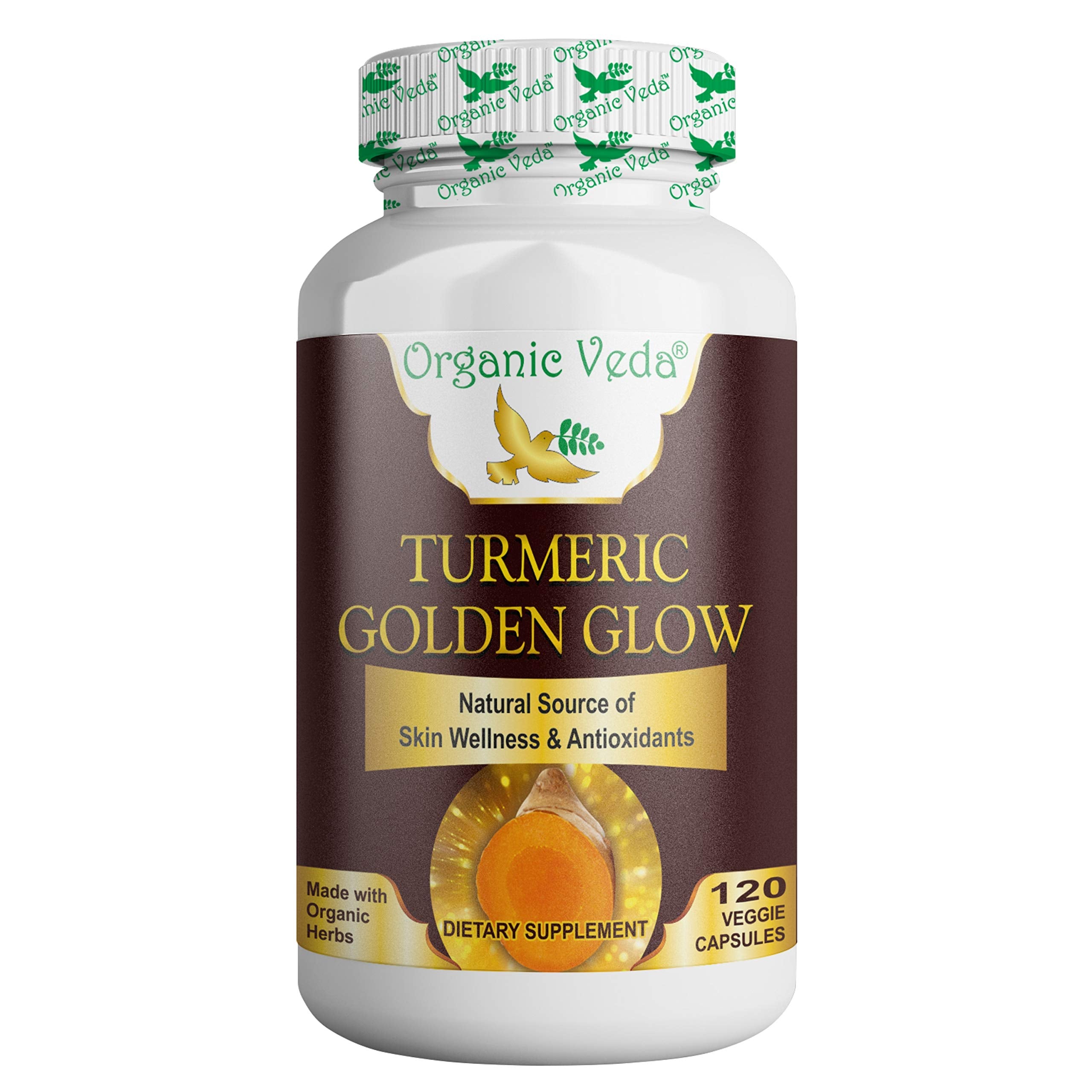 Organic Veda turmeric capsules for wellness