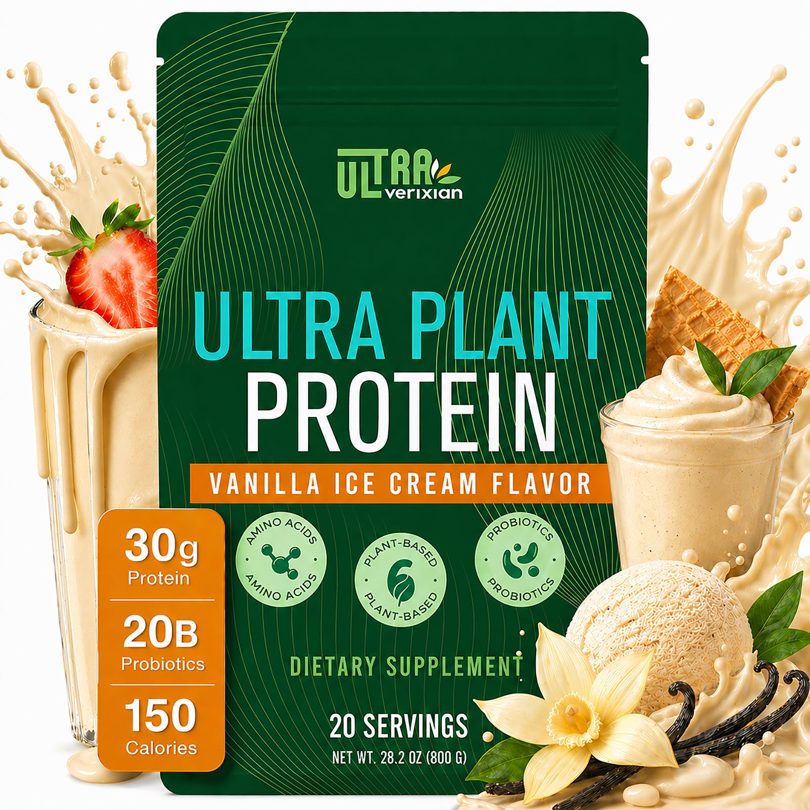 Organic vegan protein powder vanilla