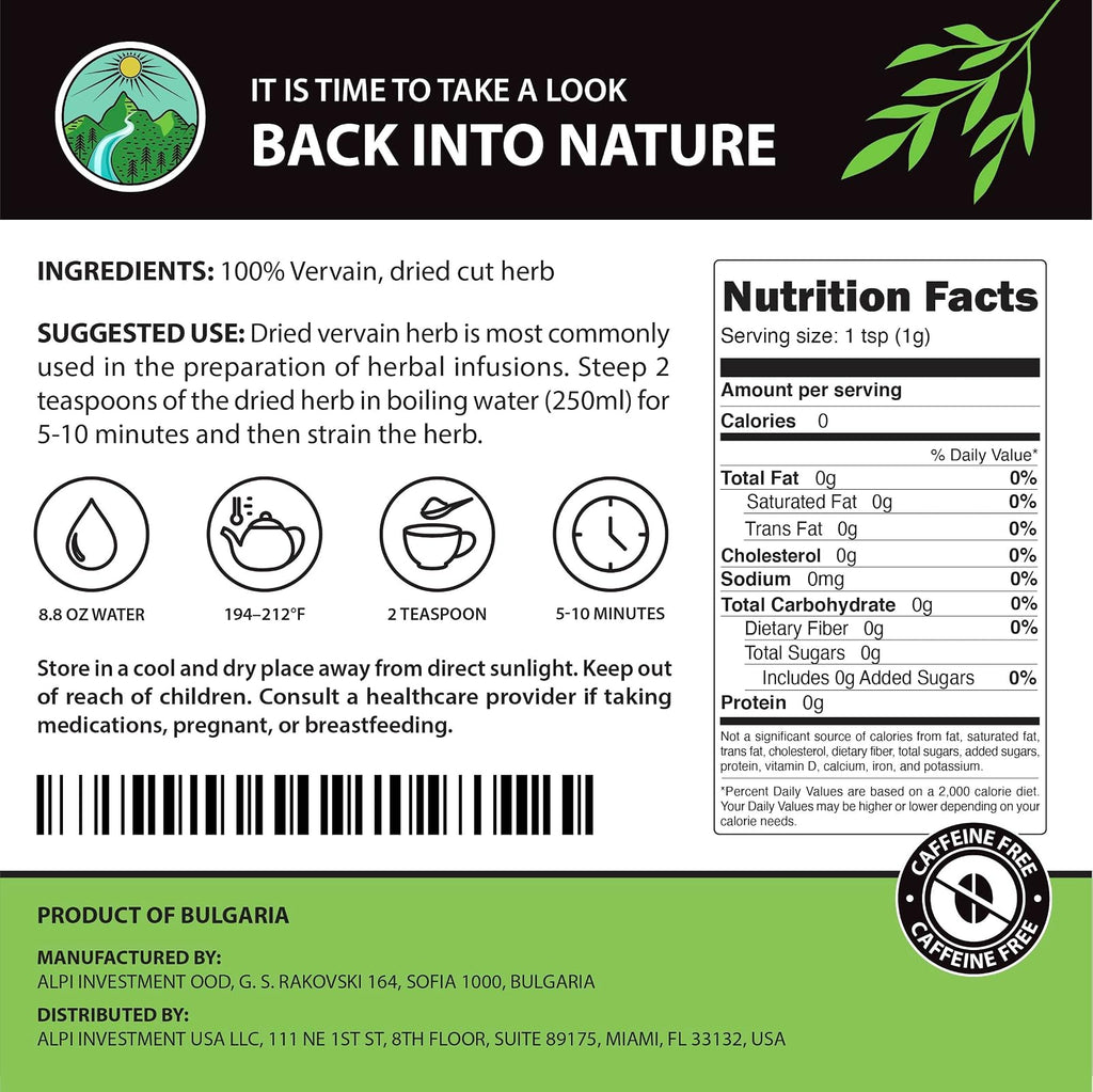 organic verbena tea for relaxation