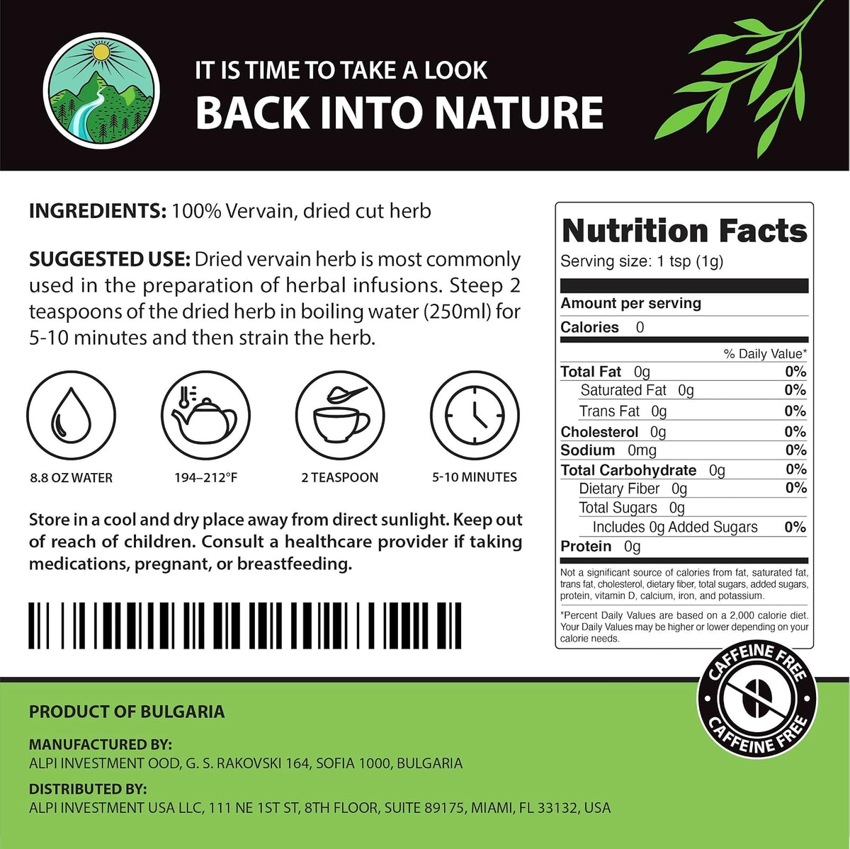 organic verbena tea for relaxation